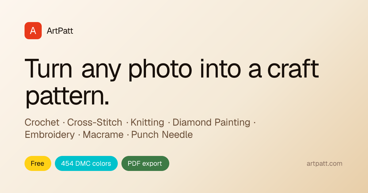Cross-Stitch Pattern Generator — Upload a Photo to Start (Free) | ArtPatt